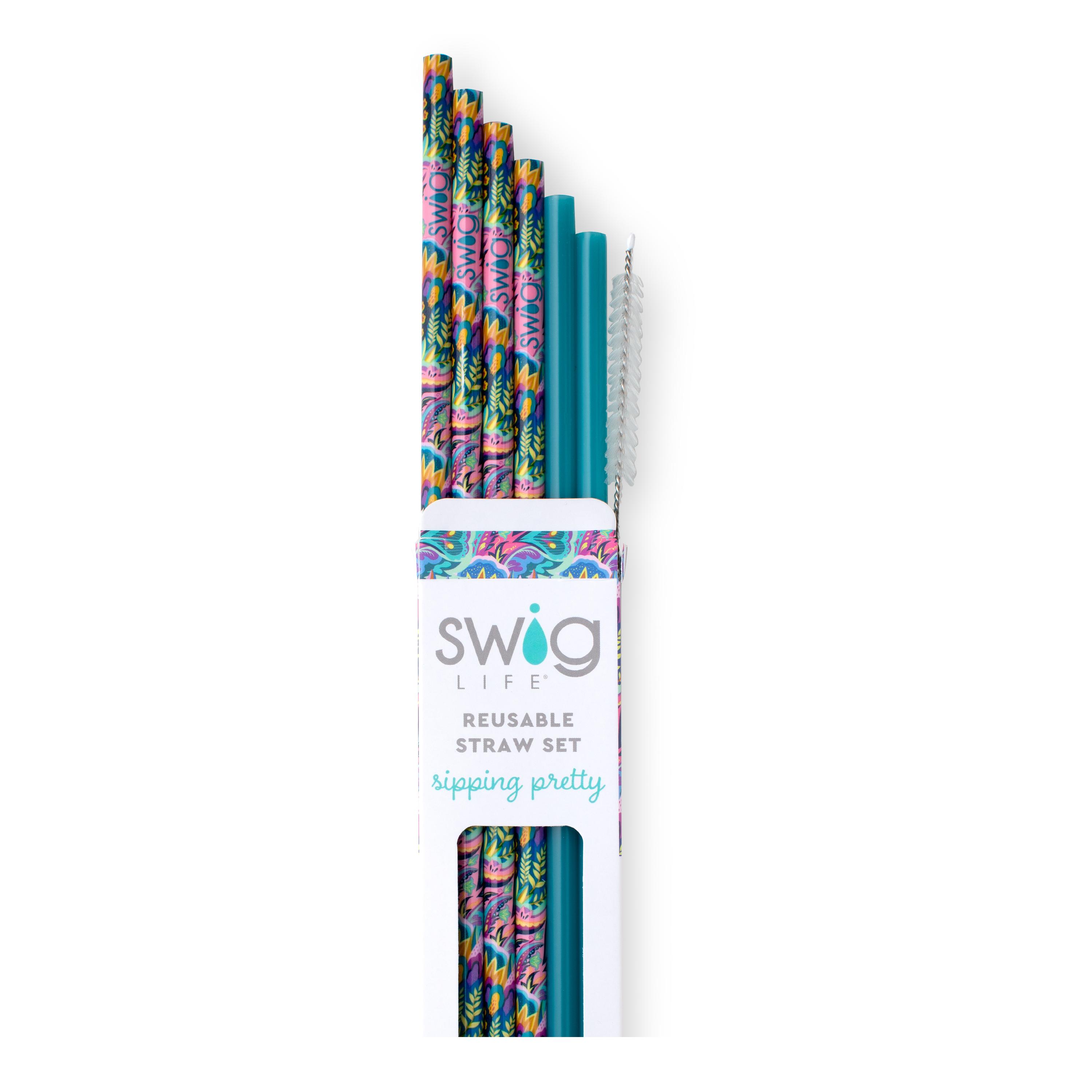 Bazaar + Teal Reusable Straw Set - Swig Life Wholesale